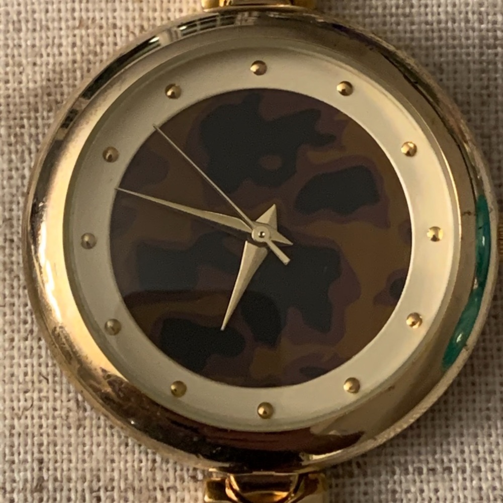 Bijou Brigitte Gold Tone Tortoise Shell Watch - Gem